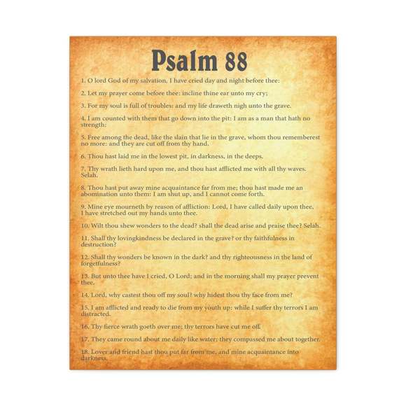 Express Your Love Gifts | Art | Scripture Sign Psalm 88 Chapter Gold Bible Canvas Christian Wall ...